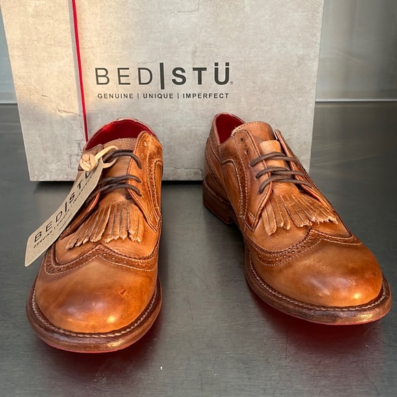 Bed Stu | Shoes | Bed Stu Classic Fringe Oxfords In Tan Rustic Leather ...